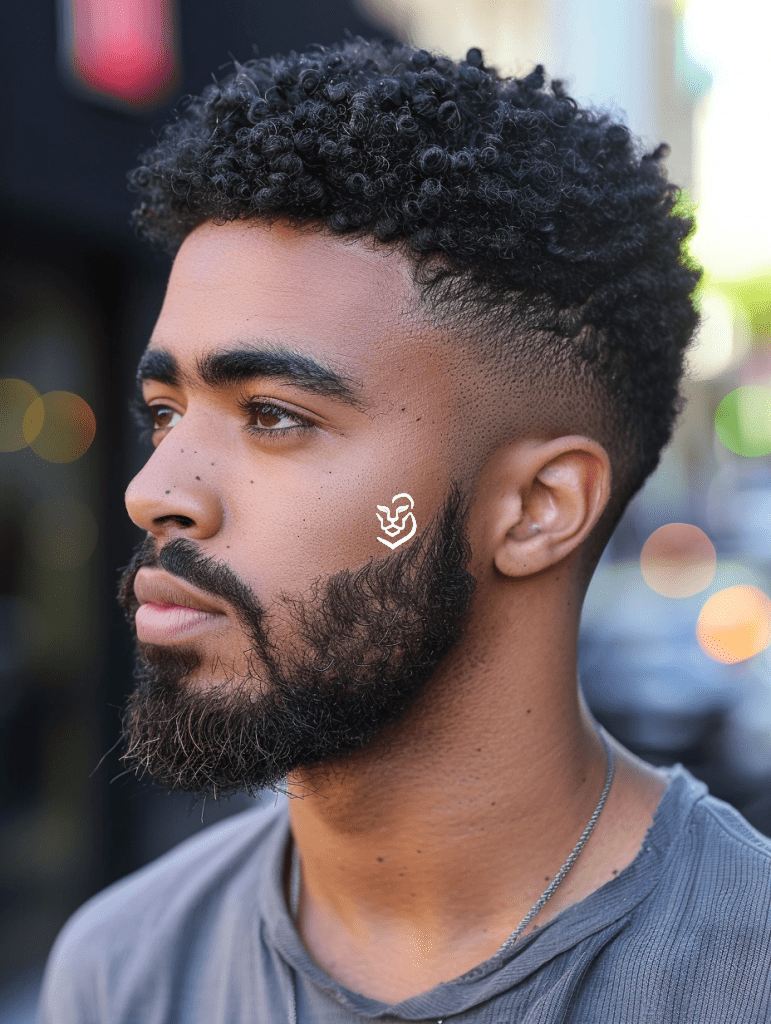 Short Curly Fade with Beard - Afrothentik | Uplifting Black Culture