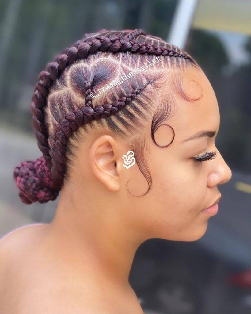 Chunky Cornrows With Pierced Heart Pattern - Afrothentik | Uplifting ...